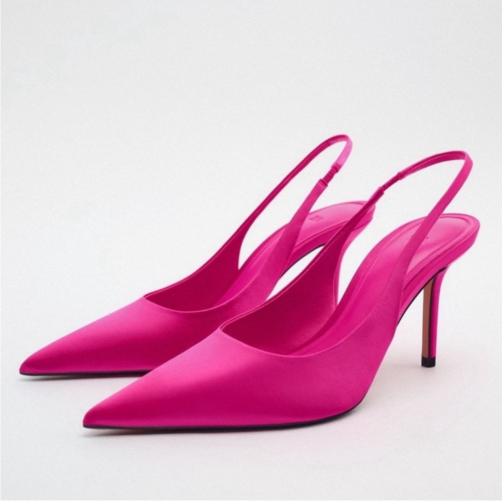 Zara Hot Pink Slingback Heels - Gem
